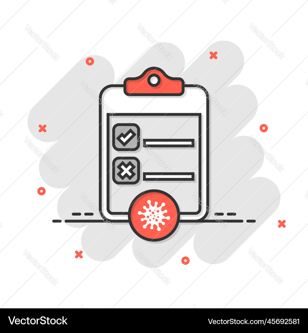 Coronavirus test icon in comic style covid-19 Vector Image