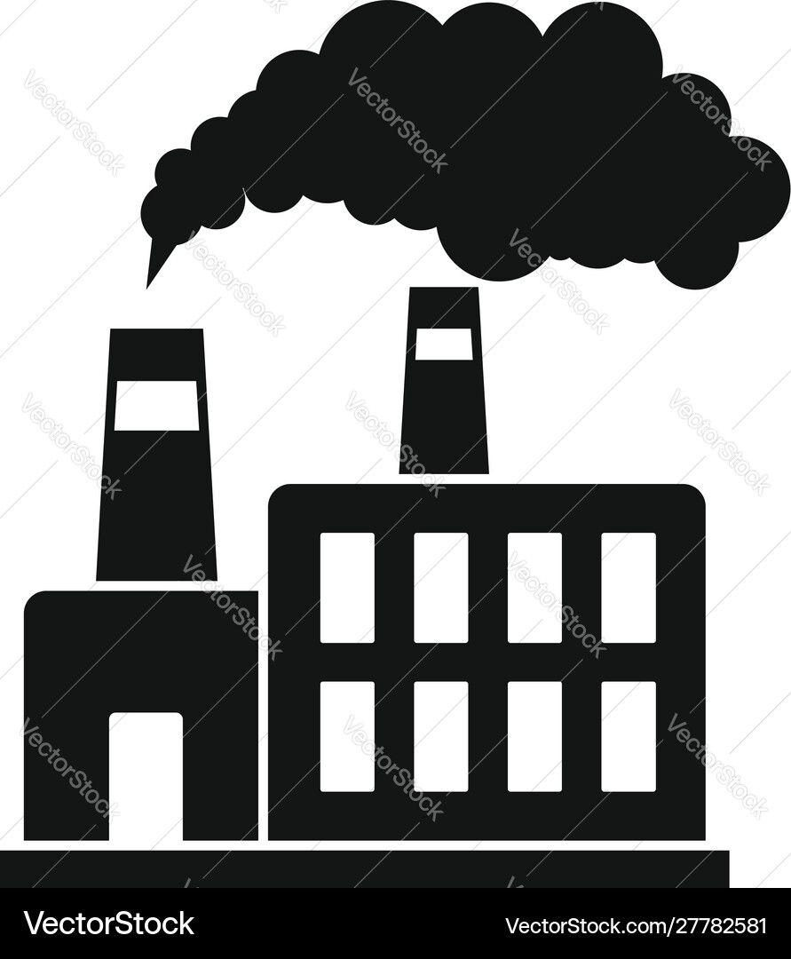 Garbage recycling factory icon simple style Vector Image