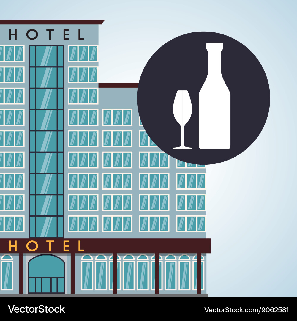 Hotel design travel icon isolated and flat Vector Image