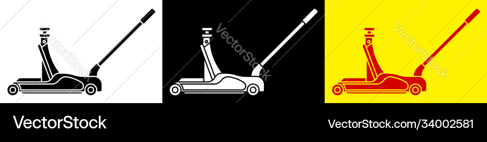 Icon hydraulic car jack on wheels belt Royalty Free Vector