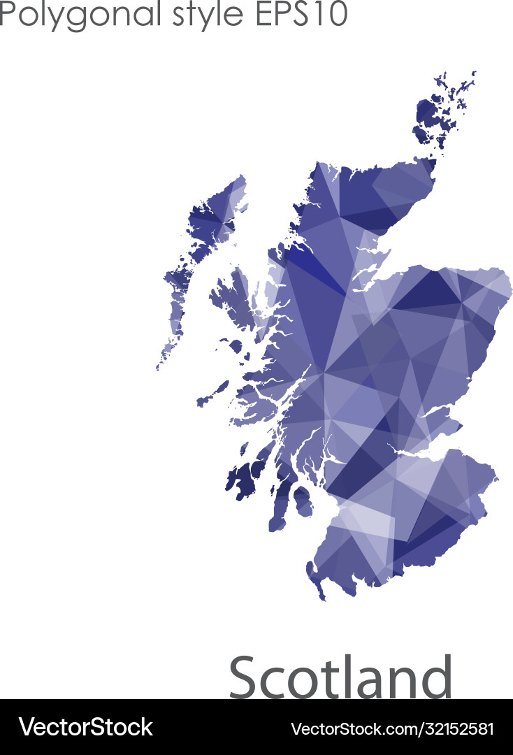 Isolated icon scotland map polygonal geometric Vector Image