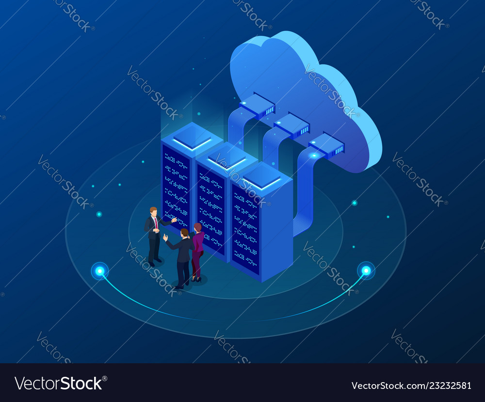 Isometric cloud computing concept cloud Royalty Free Vector Isometric cloud computing concept cloud Royalty Free Vector