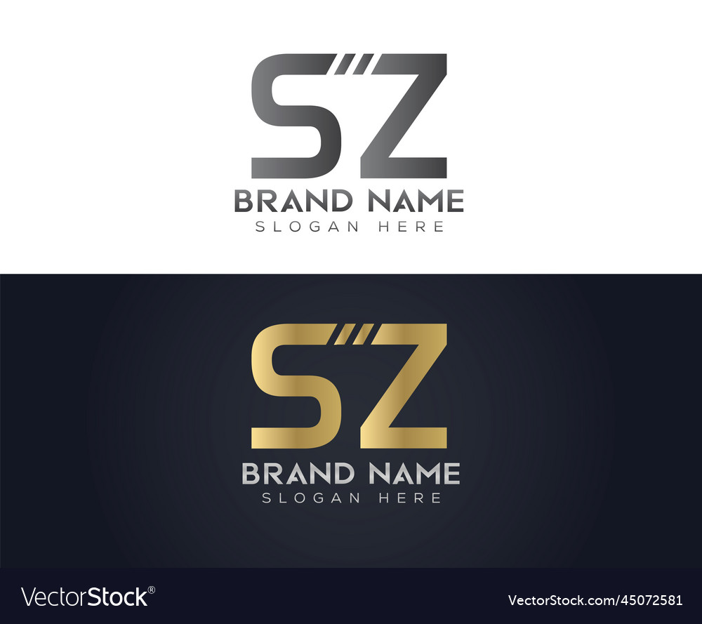 Letter s z typography logo design Royalty Free Vector Image