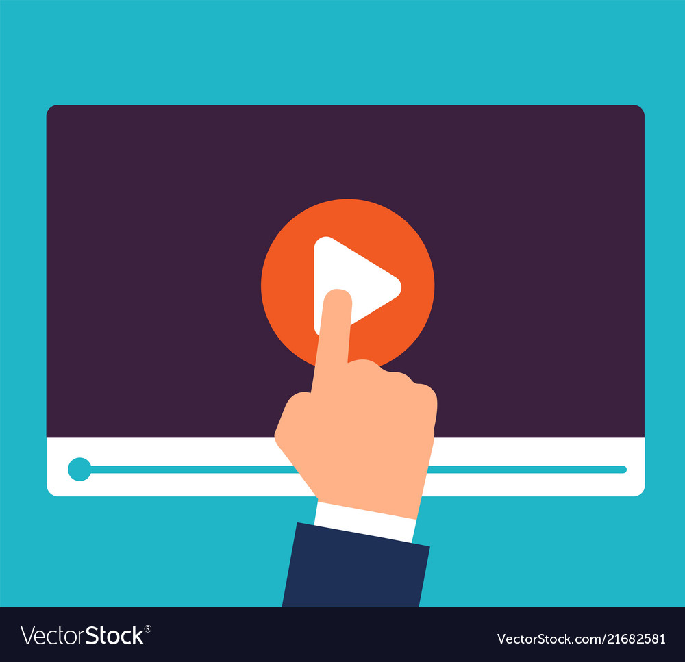 Online tutorials concept video training Royalty Free Vector