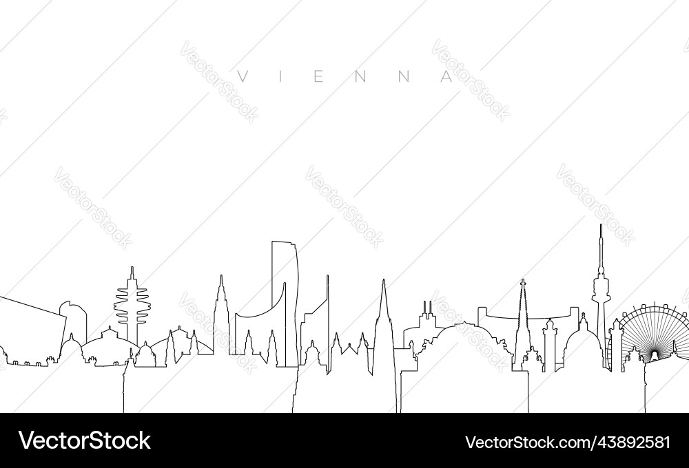 Outline vienna skyline trendy template Royalty Free Vector