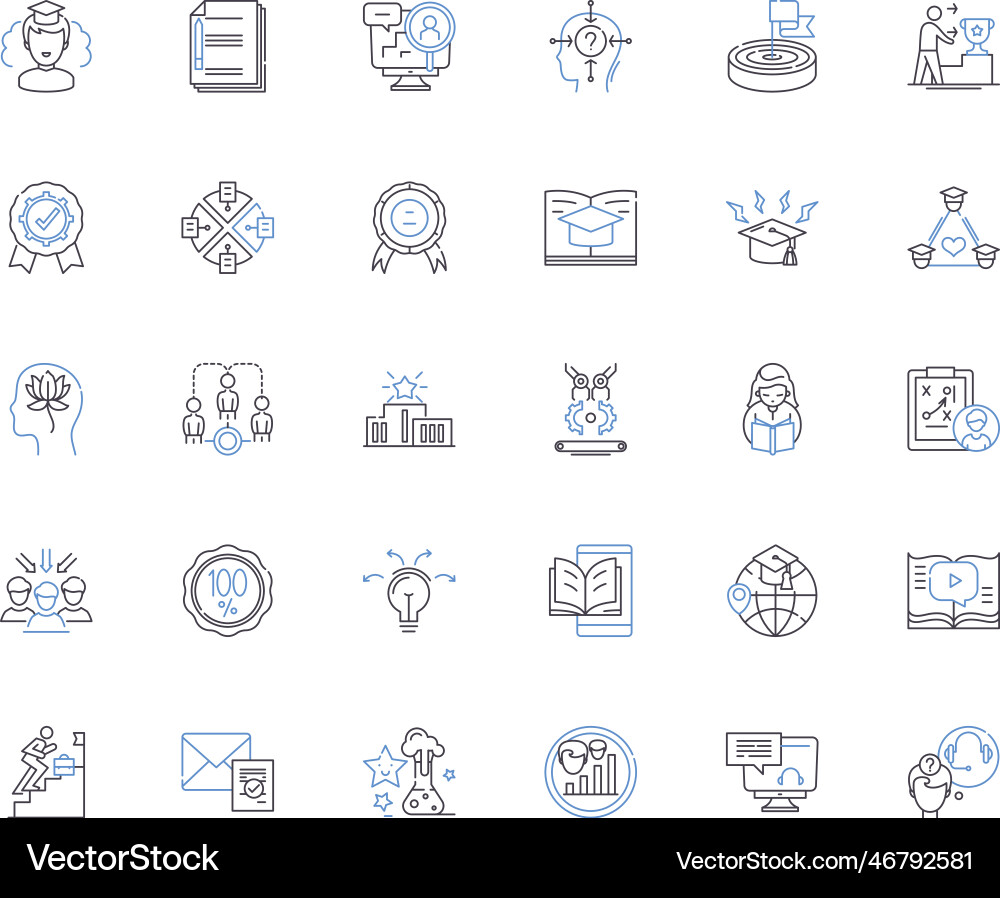 Schooling line icons collection education Vector Image