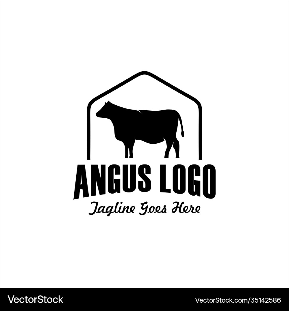 Black angus logo design template cow farm Vector Image