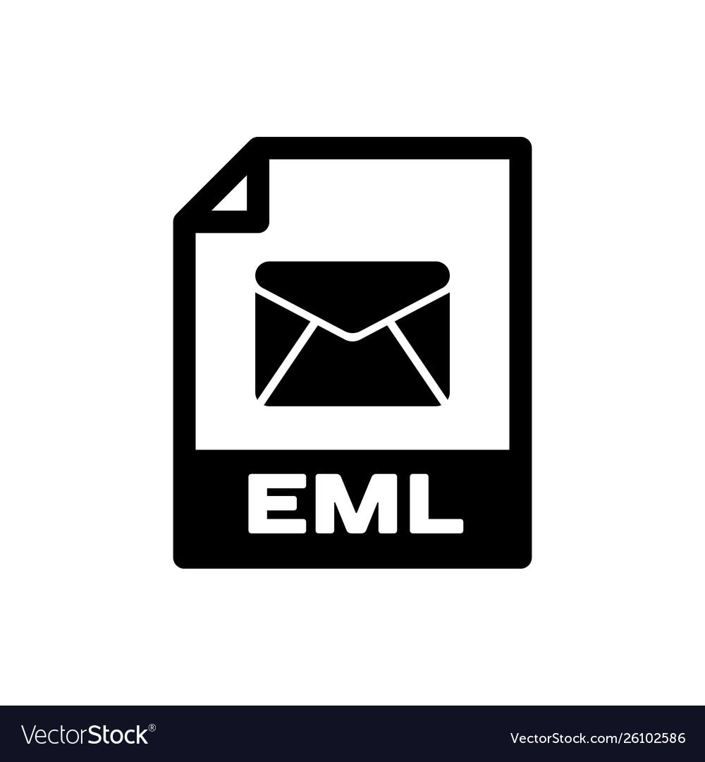 Black eml file document icon download eml button Vector Image Black eml file document icon download eml button Vector Image
