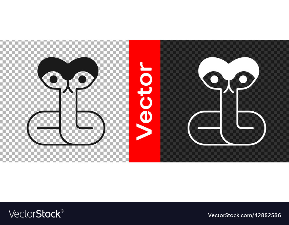 Black snake icon isolated on transparent Vector Image