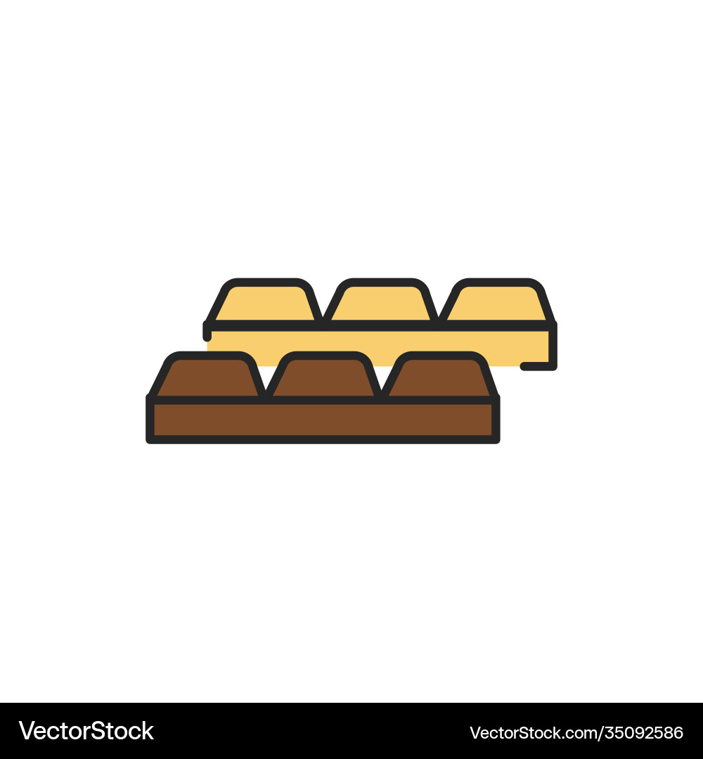 Chocolate bar color line icon isolated Royalty Free Vector