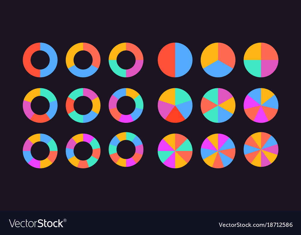 Circle segments set Royalty Free Vector Image - VectorStock