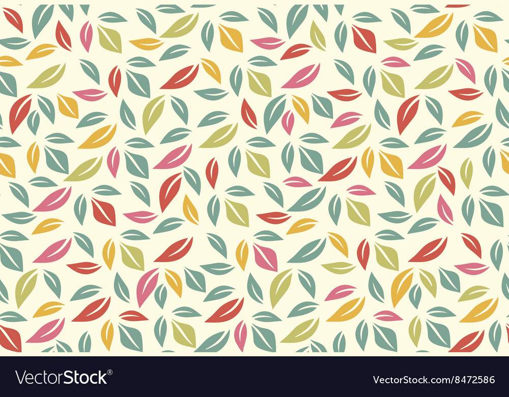 Colorful leaf seamless pattern Royalty Free Vector Image