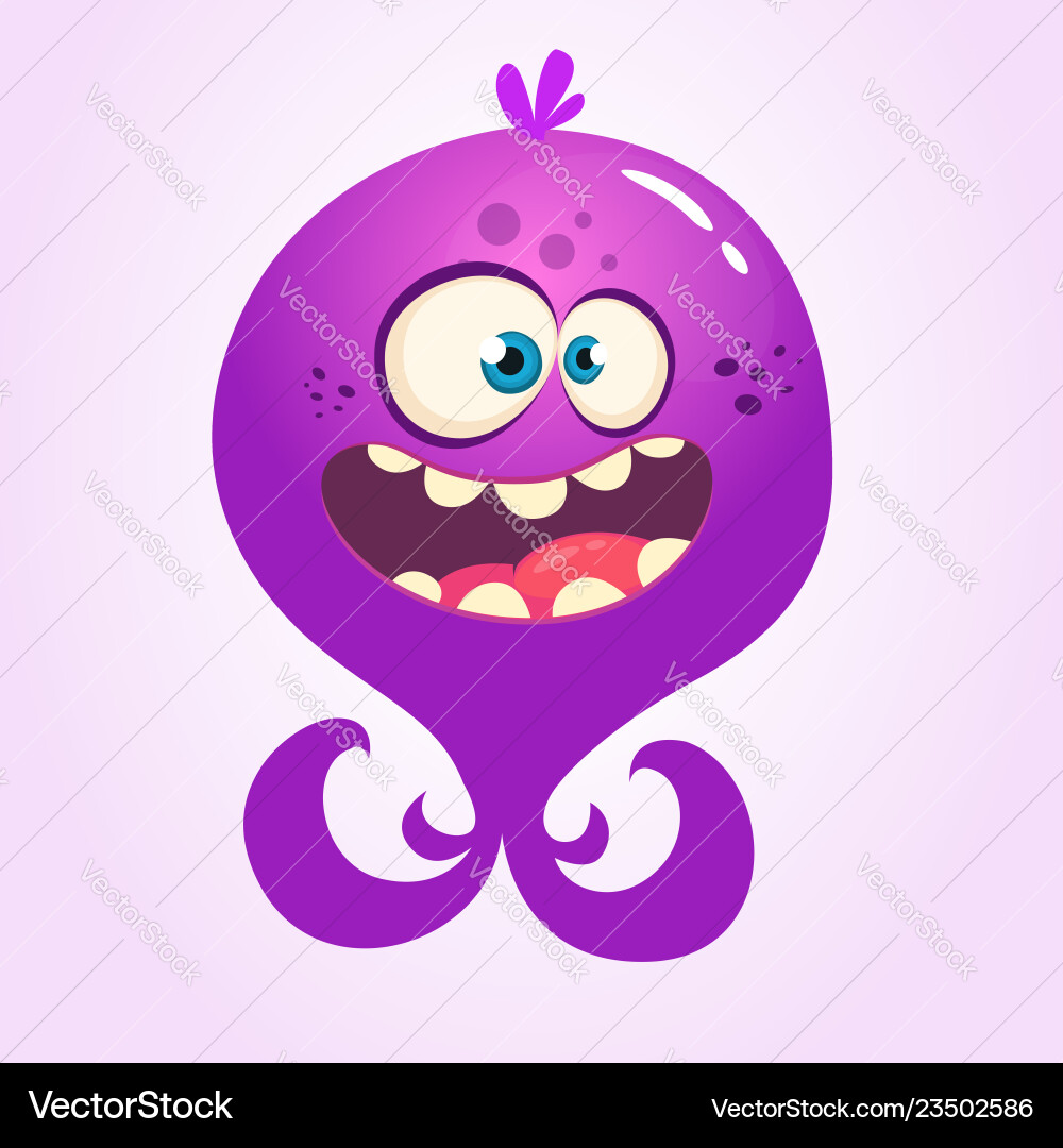 Cute cartoon monster alien or octopus Royalty Free Vector