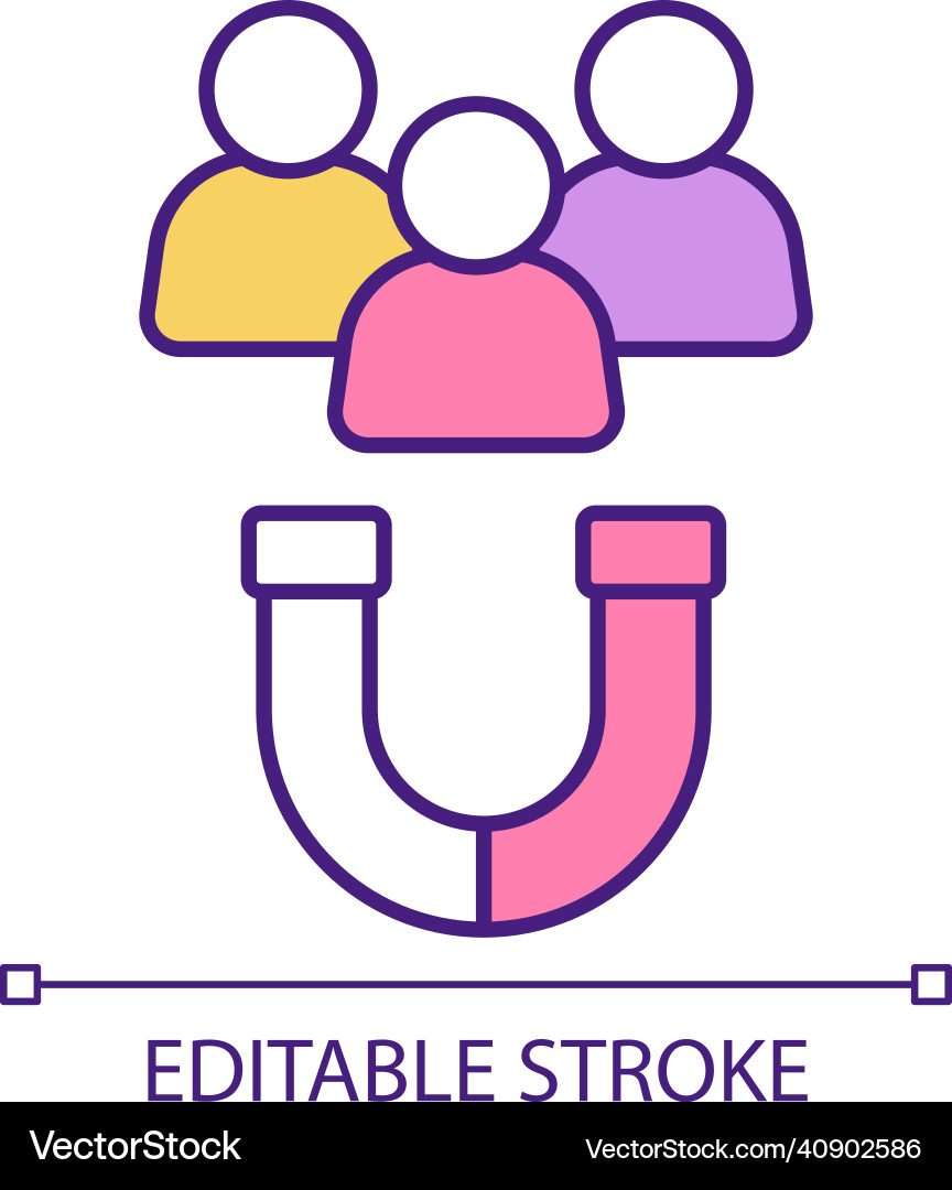 Engaging customers rgb color icon Royalty Free Vector Image