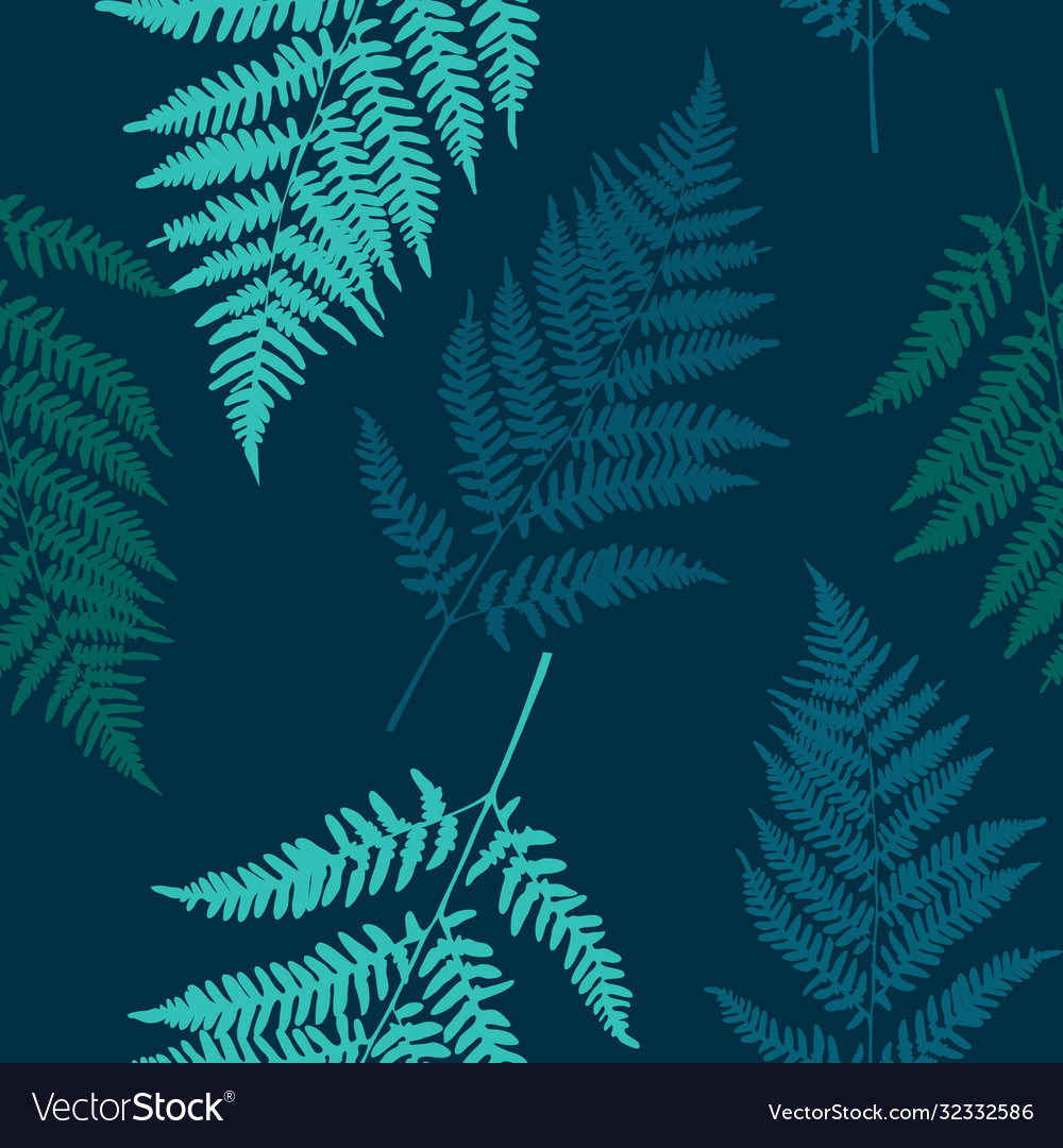 Fern leaf seamless pattern background Royalty Free Vector