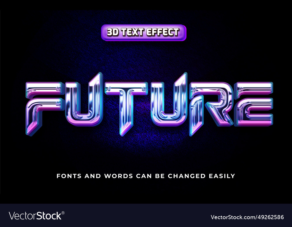Future 3d editable text effect style Royalty Free Vector
