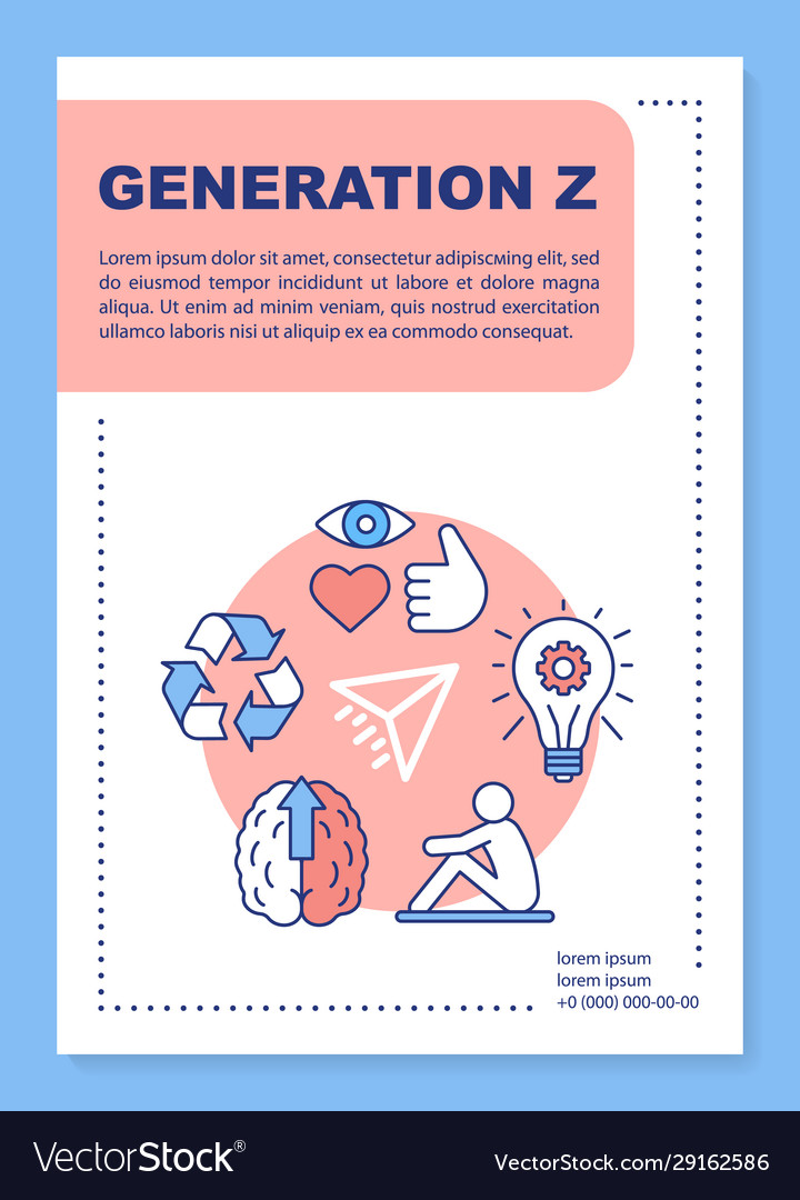 Generation z poster template layout age group Vector Image