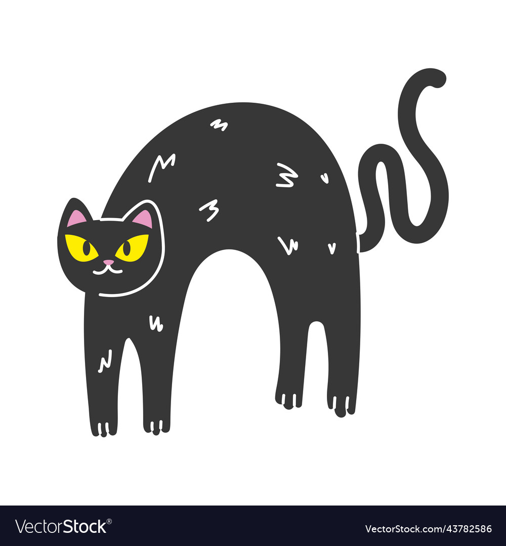 Halloween witch black cat Royalty Free Vector Image