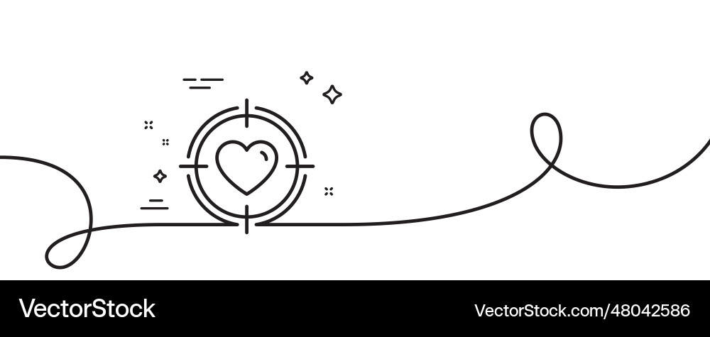 Heart in target aim icon love symbol continuous Vector Image