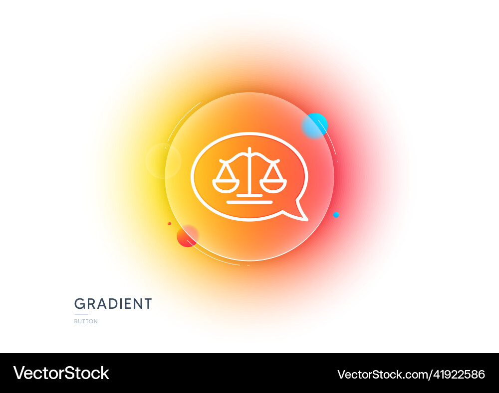 Justice scales line icon judgement speech bubble Vector Image