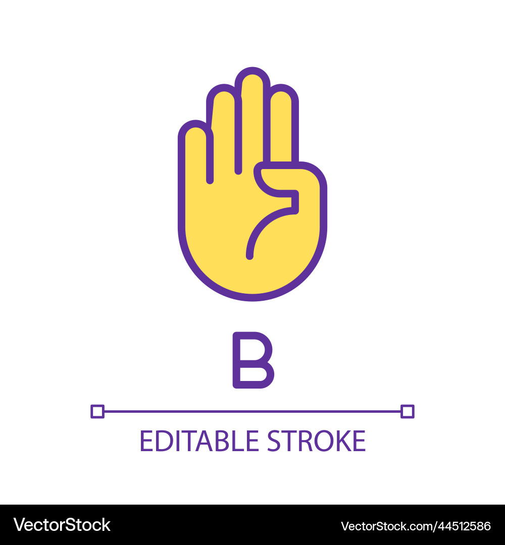 Letter b in american sign language pixel perfect Vector Image