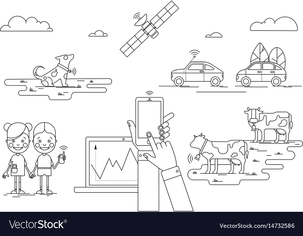 Linear gps navigation concept Royalty Free Vector Image