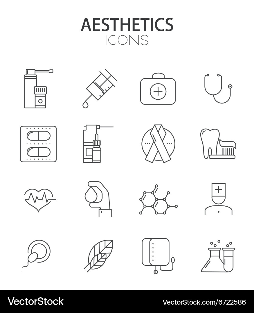 Modern thin line flat design of icons set Vector Image