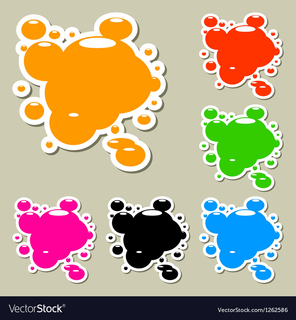 Multicolored blots set Royalty Free Vector Image
