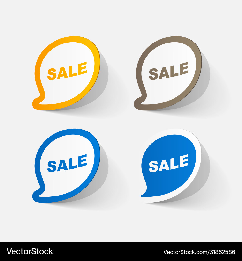 Paper sticker symbol sale Royalty Free Vector Image