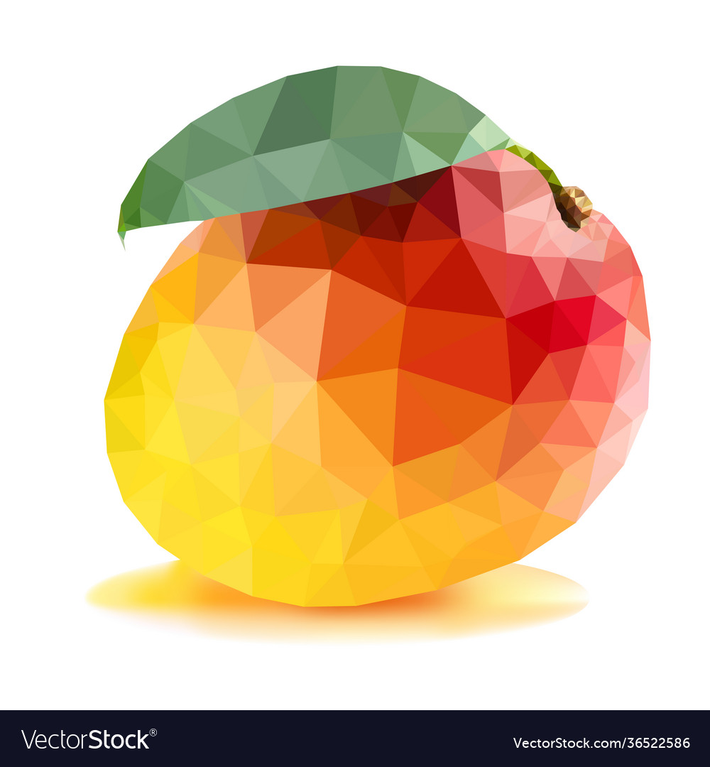 Polygonal geometric mango fruit Royalty Free Vector Image Polygonal geometric mango fruit Royalty Free Vector Image