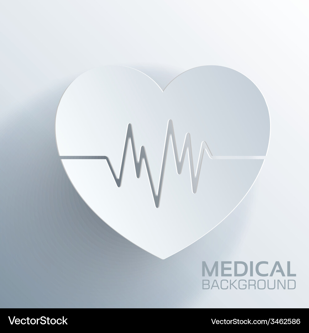 Polygonal medical heart background concept Vector Image