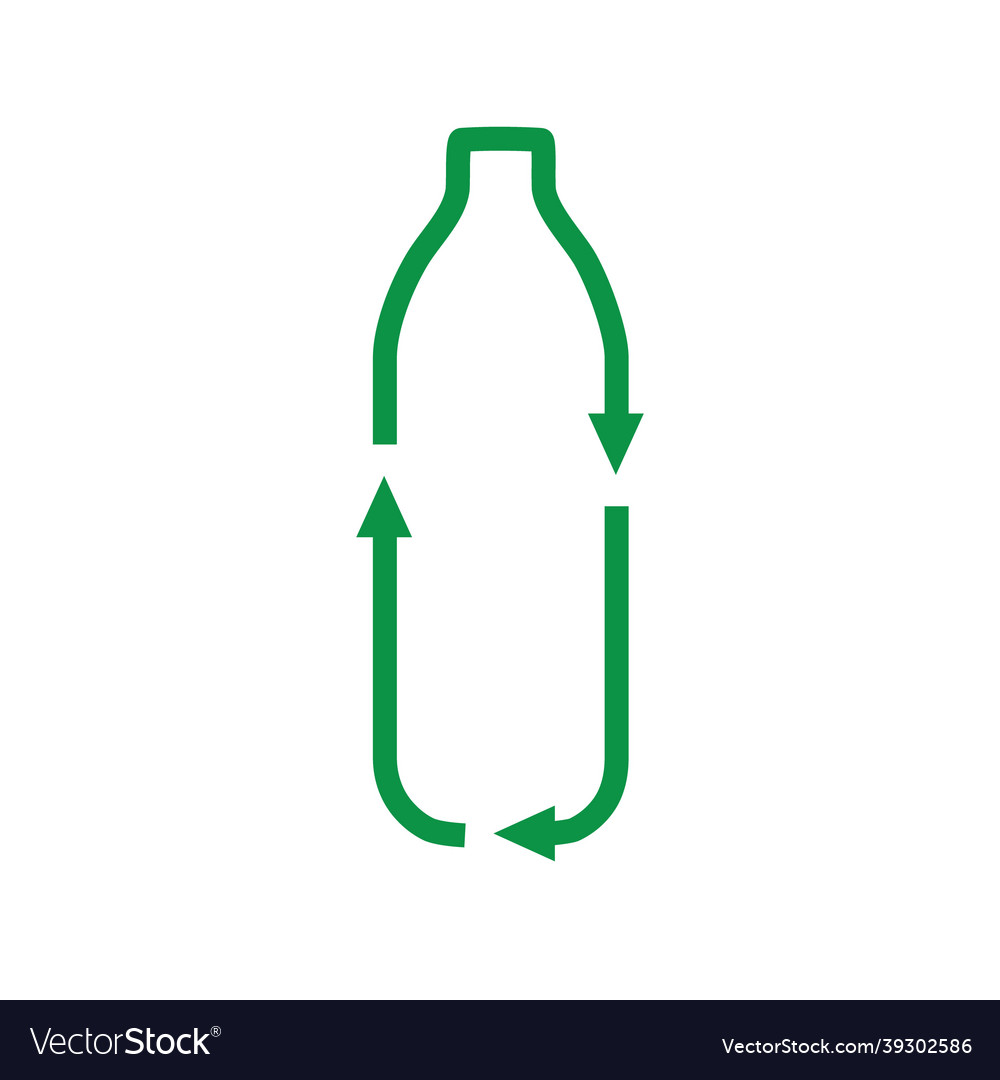Recycle plastic bottle line icon Royalty Free Vector Image