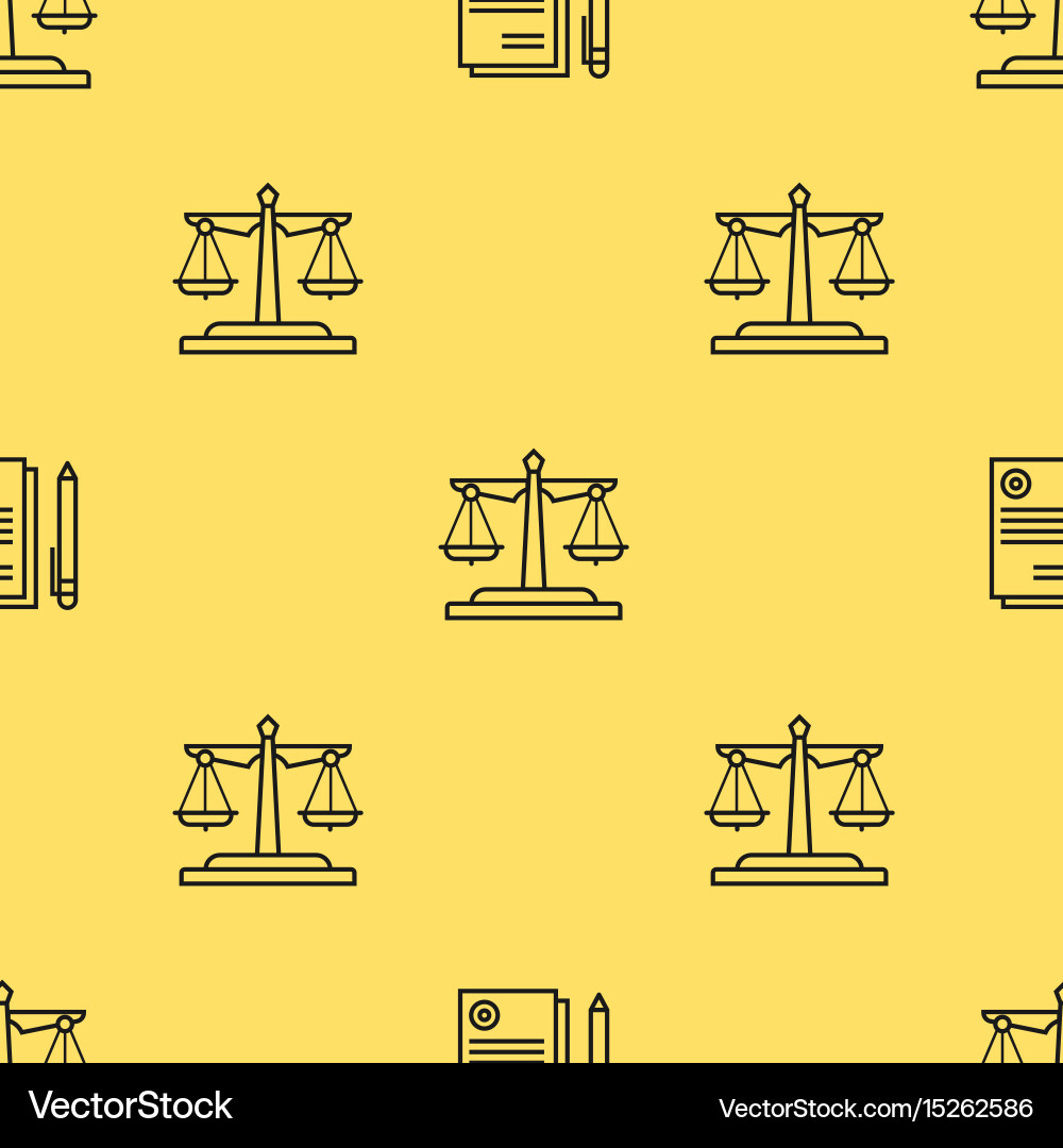 Seamless pattern with scales of justice Royalty Free Vector