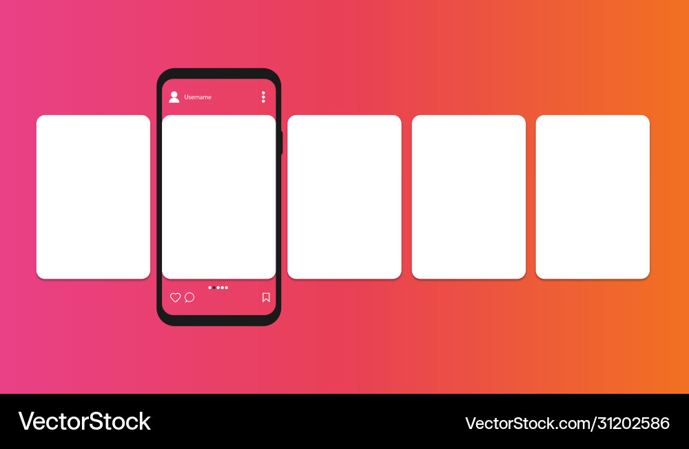 Social media carousel with smartphone modern Vector Image