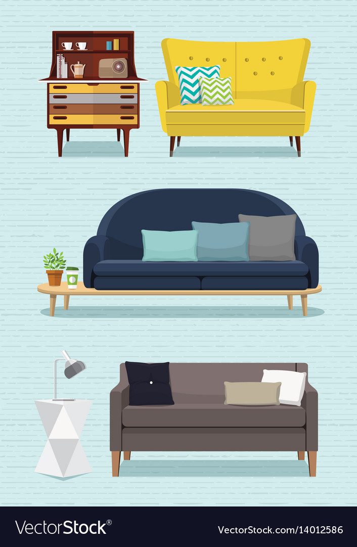 Sofa design Royalty Free Vector Image - VectorStock