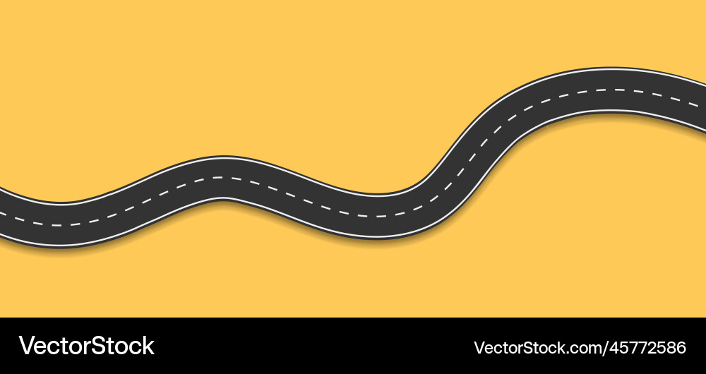 Top view on road map curve highway roadway Vector Image