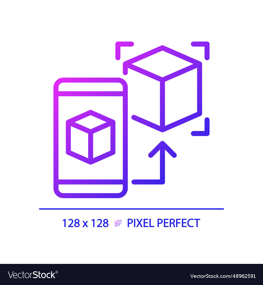 2d Thin Linear Gradient Futuristic Technology Icon