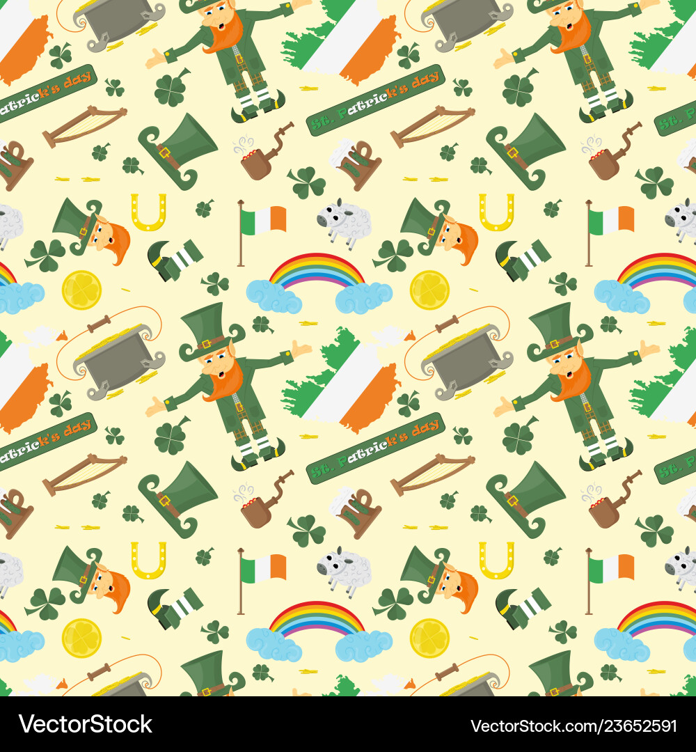 A seamless pattern of irish design for st Vector Image