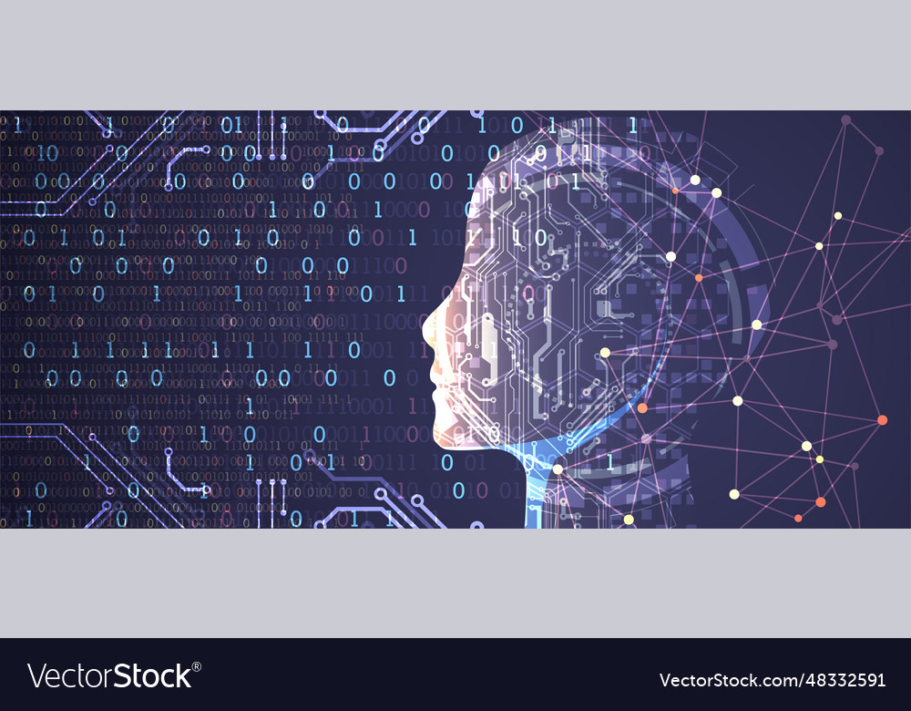 Artificial intelligence technical background Vector Image
