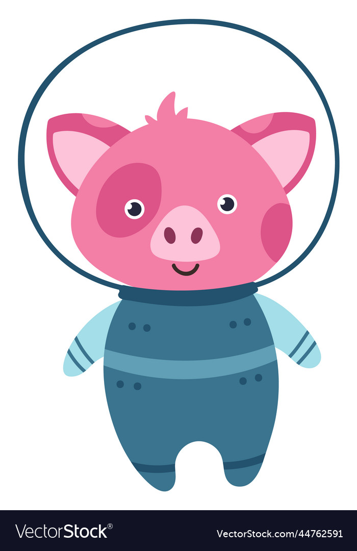 Baby pig in spaceman suit cute astronaut Vector Image