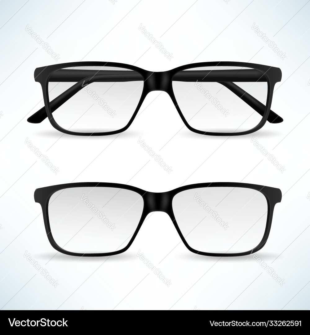 Black eye glasses in realistic style Royalty Free Vector