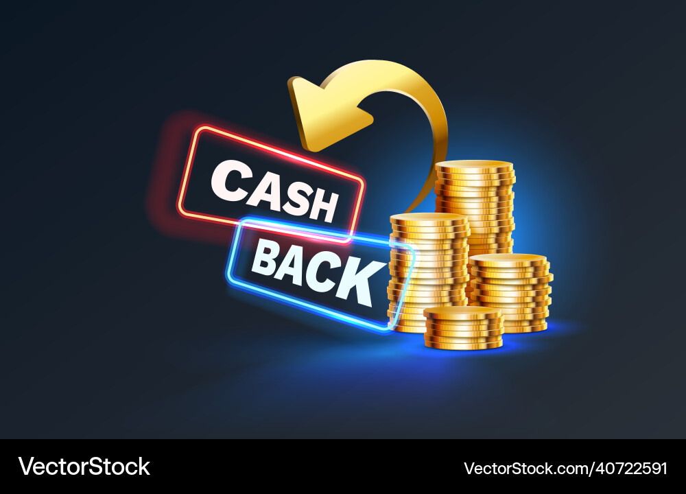 Cash back service financial payment label Vector Image