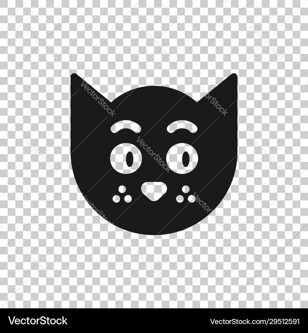 Cat head icon in flat style cute pet on white Vector Image