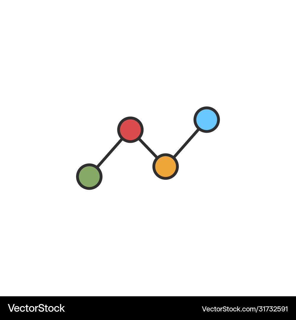Colorful graph icon stock isolated on white Vector Image