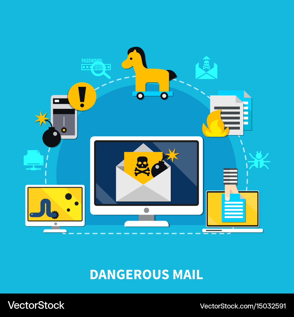 Dangerous mail design concept Royalty Free Vector Image