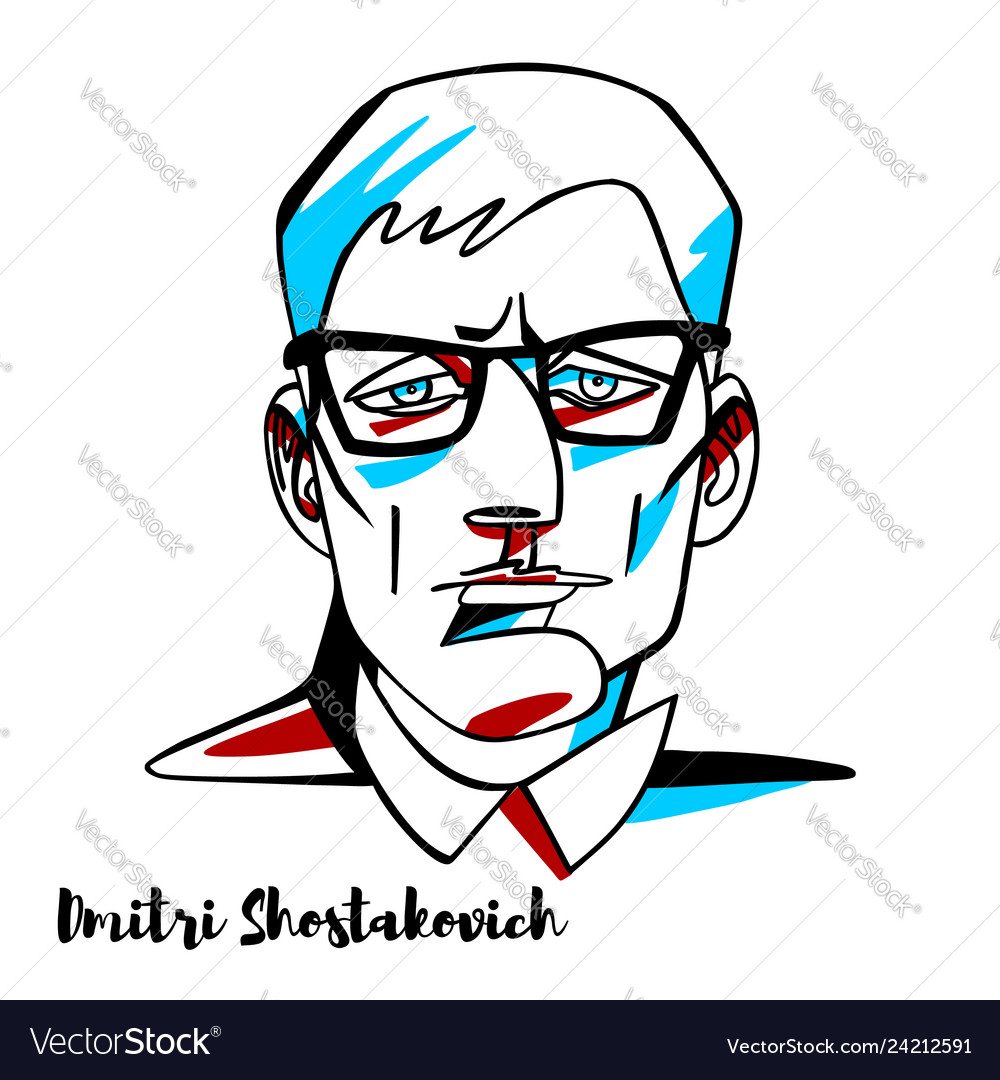 Dmitri shostakovich portrait Royalty Free Vector Image Dmitri shostakovich portrait Royalty Free Vector Image