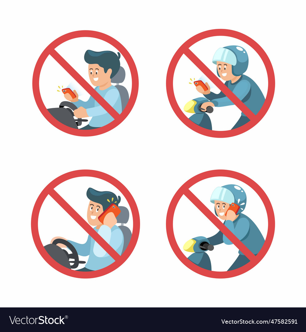 Dont use smartphone while driving symbol Vector Image
