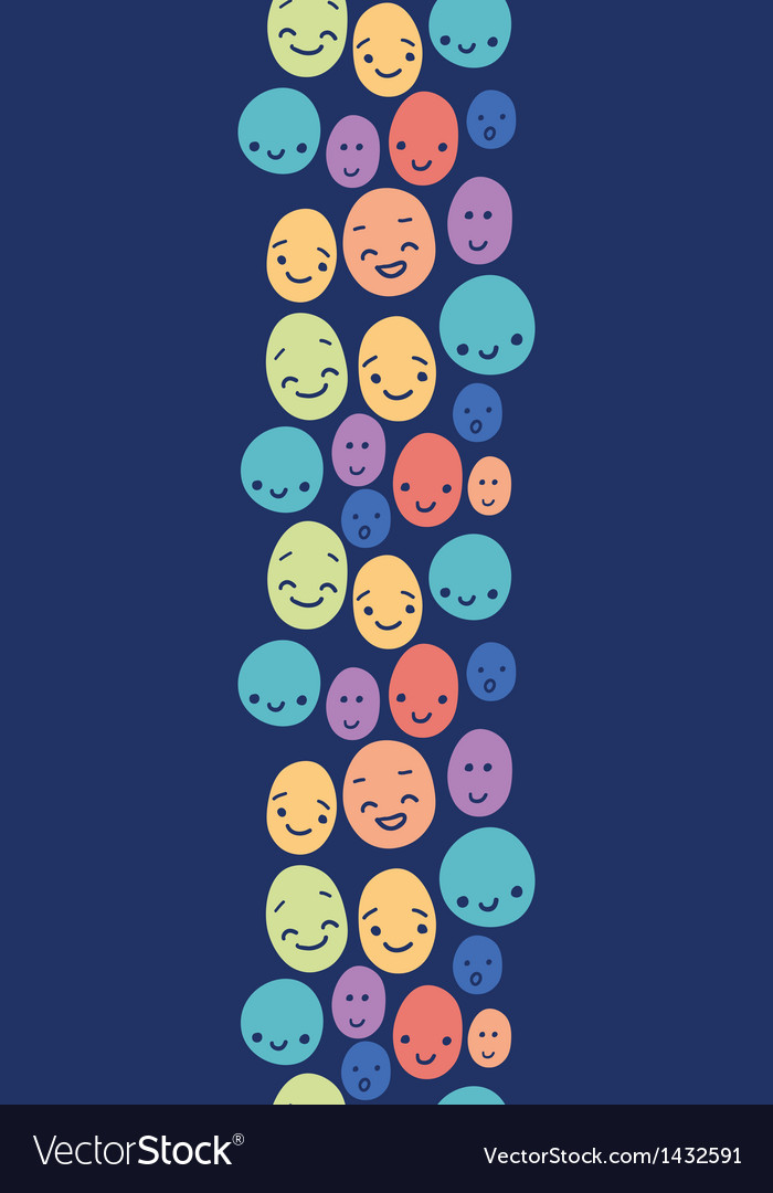 Funny faces vertical seamless pattern background Vector Image