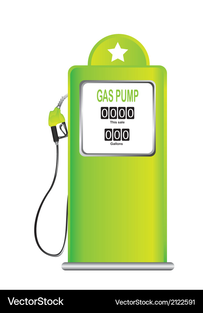 Green gas pump isolated over white background Vector Image