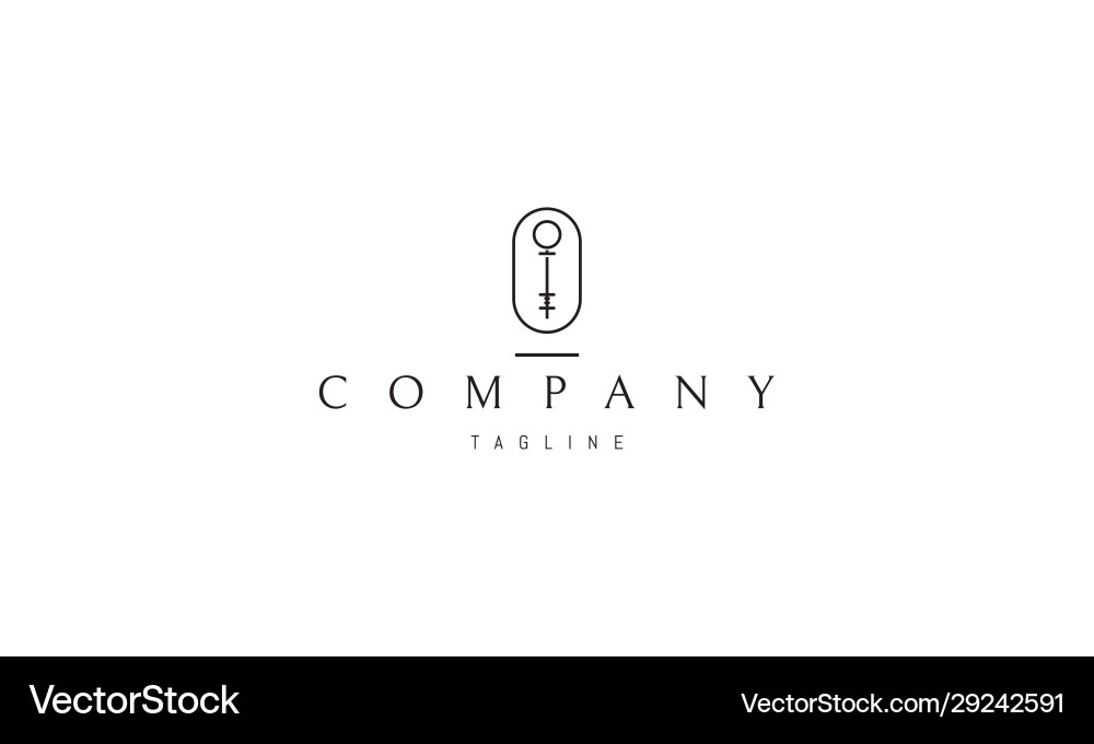 Logo on which an abstract image a key Royalty Free Vector